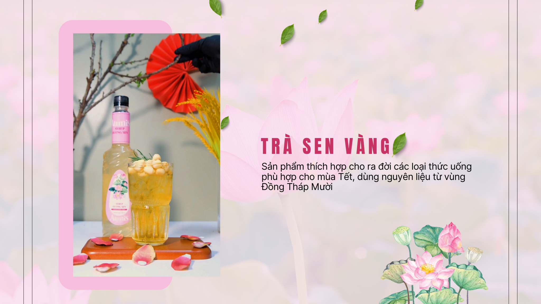 Công thức pha chế Trà Sen Vàng | Aumis