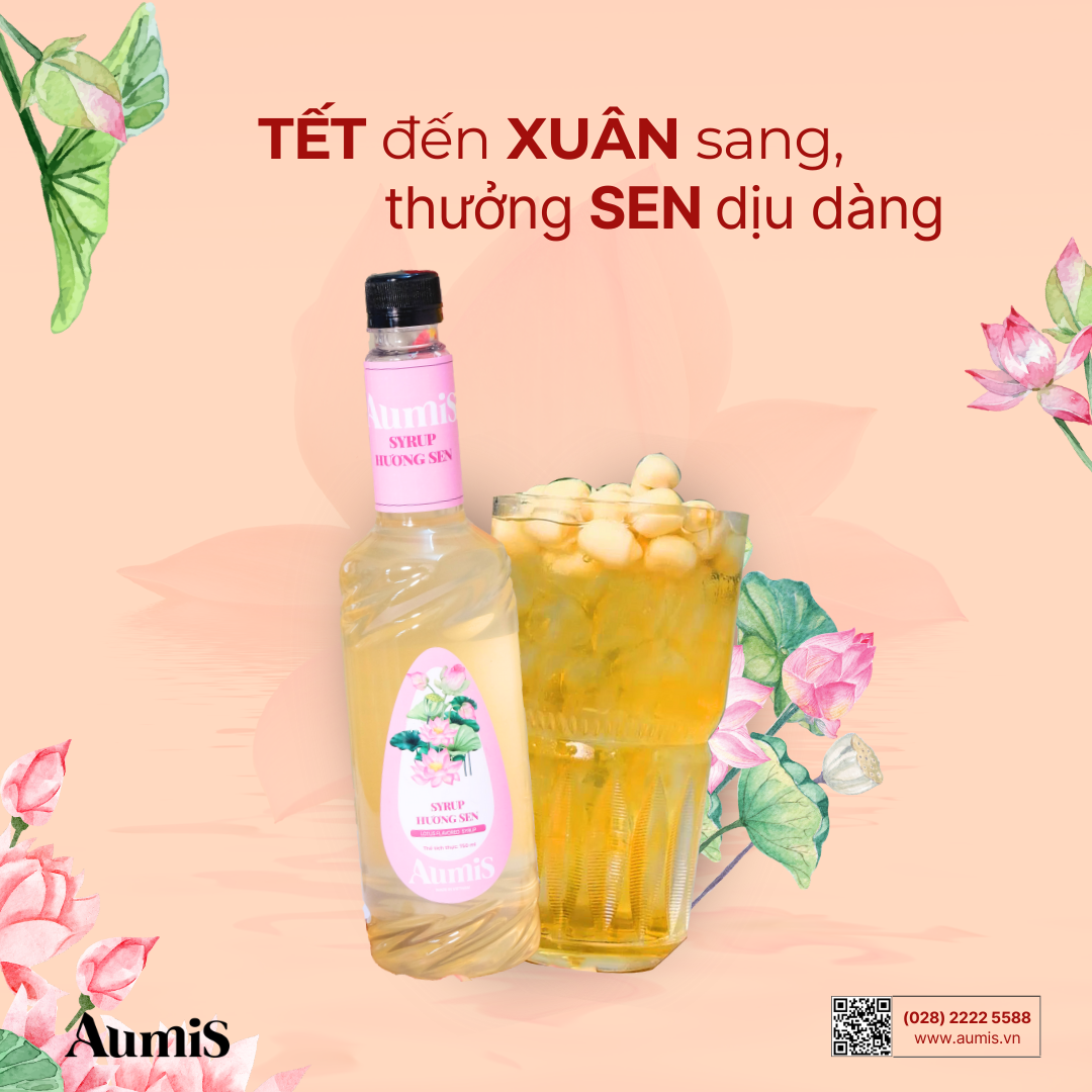 Syrup Hoa Sen - Hương vị tự nhiên, chuẩn gu tinh tế | Aumis